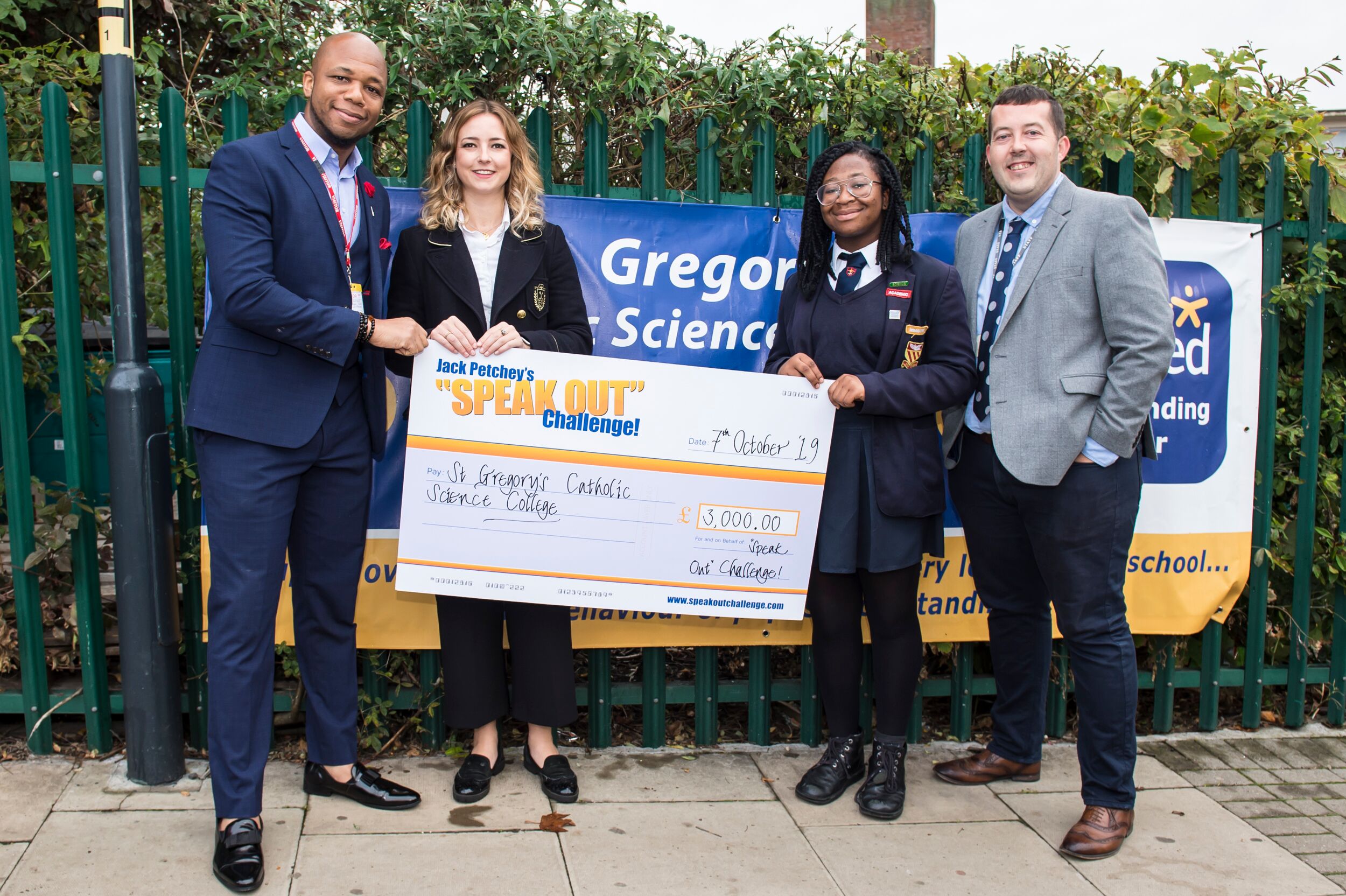 Princilla's School cheque presentation - Jack Petchey's Speak Out Challenge
